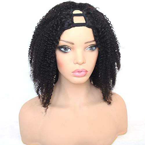 BLUPLE Afro Curly 1X3 U Part Human Hair Wigs 130% Density Brazilian ...
