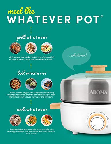Aroma Housewares AMC-130 Whatever Pot, Indoor Grill, Cooking, Hot Pot ...