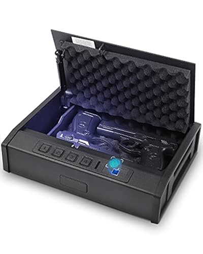 SafeDelux Gun Safe - Biometric Fingerprint Handgun Safe Box for Home ...
