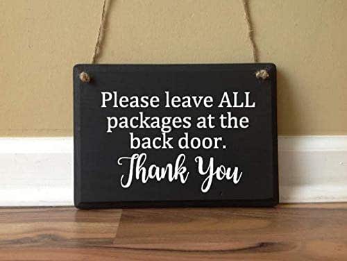Amazon.com: Please Leave All Packages at the Back Door custom wooden ...