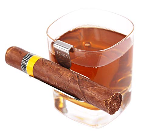 TOIKA Stainless Steel Cigar Holder For Whiskey Glass Perfect Gift For Cigar And Whiskey Lovers toika-stainless-steel-cigar-holder-for-whiskey-glass-perfect-gift-for-cigar-and-whiskey-lovers