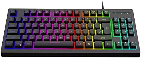 Eacam Y200 USB Wired Gaming Keyboard Membrane Keyboard 87 Keys Layout ...