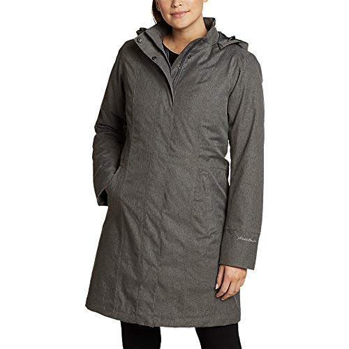 Eddie Bauer Women's Girl On The Go Insulated Trench Coat, Dk Charcoal HTR Regula | Pricepulse