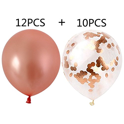 ZSNICE 22 Pack Rose Gold Balloons Huge Size 18inch Confetti Latex ...