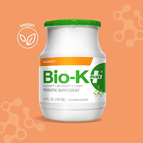 Bio-K + Drinkable Probiotics for Women & Men, Mango Flavor, 50 Billion ...