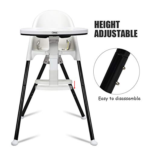 INFANS High Chair Folding, 3 in 1 Convertible Highchair with Detachable ...