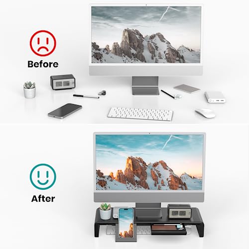 Monitor Stand Riser, Klearlook Foldable Computer Monitor Riser,Height ...