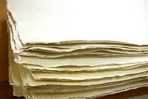 Amazon.com : KHADI PAPER WHITE RAG PAPER R44W 640 GSM 27"X27" (3 Sheets ...
