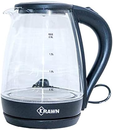 Biki Krawn Electric Glass Kettle 1800W with 360 Degree Rotatory Base, 2 ...