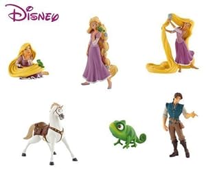 BULLYLAND DISNEY TANGLED FIGURES - Set of 6 figures inc Rapunzel and ...