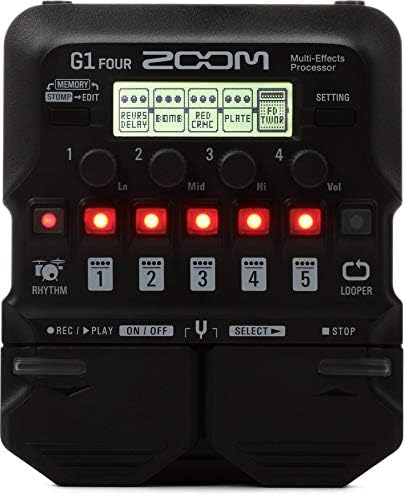 Zoom G1 FOUR Guitar Multi-Effects Processor Pedal, With 60+ Built-in ...