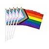 50 Pack Progress Rainbow Pride flag Small Mini Flag Hand Held Flag ...