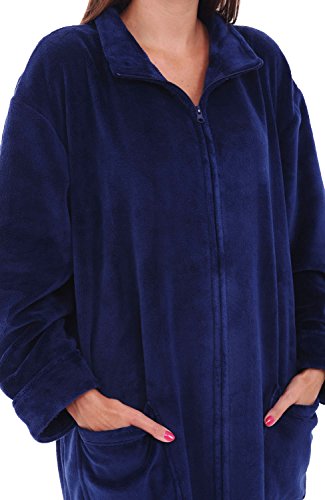 Alexander Del Rossa Women's Zip Up Fleece Robe, Warm Loose Bathrobe ...