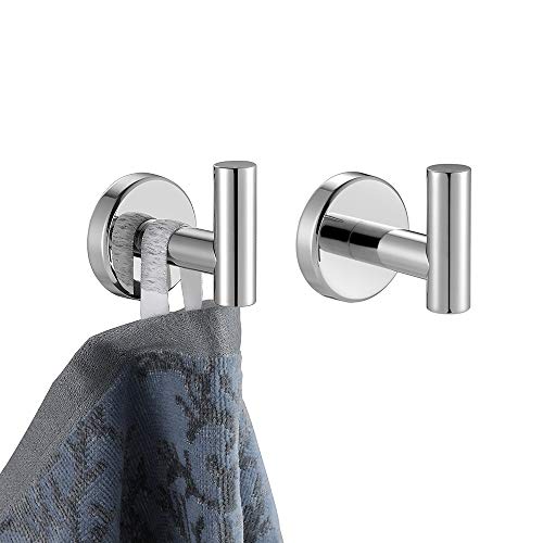 JQK Chrome Bathroom Towel Hook, 304 Stainless Steel Coat Robe Clothes ...