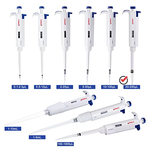 200uL Pipettes - Four E's Scientific Pipette/Micropipette, 20-200uL ...