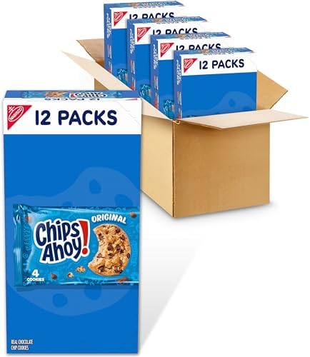 CHIPS AHOY! OriginalChocolate Chip Cookies, 48 Snack Packs (4 Boxes ...