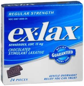 Amazon.com: EX-LAX Chocolate Laxative 24TB NOVARTIS Consumer Health ...