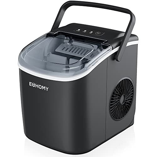 EUHOMY Ice Maker Machine Countertop with Handle, 26lbs/24H, 9 Bullet ...