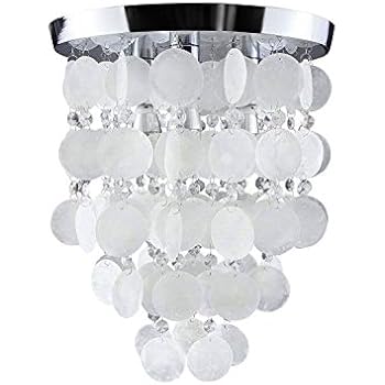 LightInTheBox Mini White Shell Pendant Chandelier (Chrome Finish ...