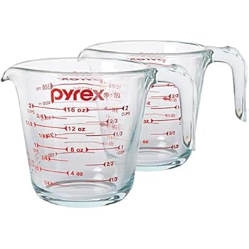 Amazon.com: Pyrex Prepware 1-Quart Measuring Cup, Clear with Red ...