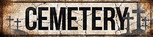 Amazon.com: Cemetery Sign // Halloween Decor // 1 Metal Sign // 5.5" x ...