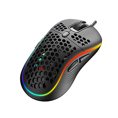 Lighted Mouse High Sensitivity 7200 DPI Wired Honeycomb Mouse Computer ...