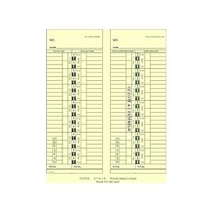 Amazon.com : ROYAL 13702 Time Cards for TC100 / TC200 Time Clocks, 250 ...