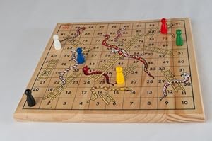 Wooden Snakes and Ladders Game: Amazon.co.uk: Toys & Games