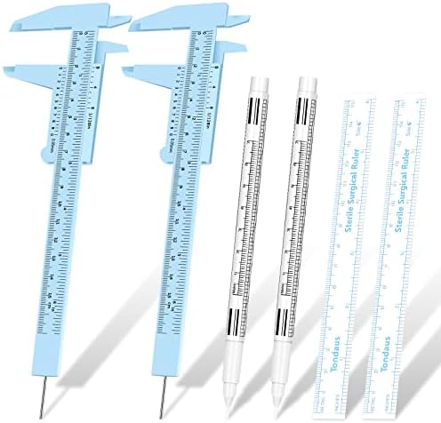 Teling 6 Pieces Eyebrow Tools 2 Pieces Eyebrow Measuring Ruler 2 Pieces ...