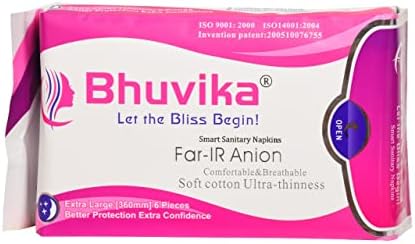 Bhuvika Smart Sanitary Napkins Extra Large-360mm (6 Cotton Pads ...
