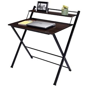 Amazon.com: Wakrays 2-Tier Folding Computer Desk Home Office Furniture ...