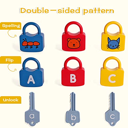 Huace ABC Kids Learning Lock Alphabet Set with 26 Locks and 26 Keys for ...