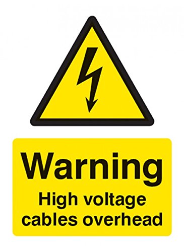 Caledonia Signs 14007P Warning High Voltage Cable Overhead Sign, 600 mm ...