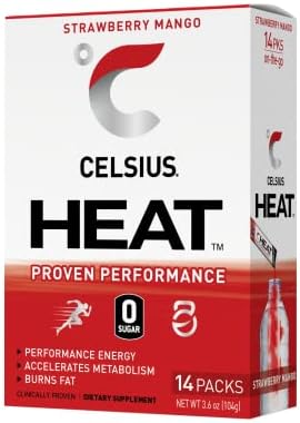 CELSIUS HEAT On-the-Go Performance Energy Powder Stick Packets ...