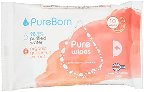 PureBorn Organic/Natural Cotton Pure Baby Wet Wipes with Grapefruit ...