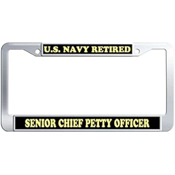 Amazon.com: Honor Country US Navy Chief Retired License Plate Frame ...