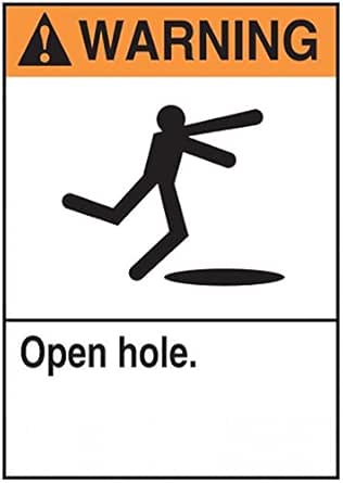 Warning Open Hole Sign: Amazon.com: Industrial & Scientific