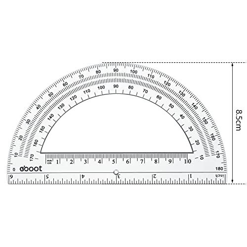 24 Pack Plastic Protractors Math Protractor 180 Degrees 6 Inch, Clear ...