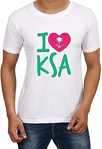Mec I Love Ksa Saudi National Day T-Shirt Round Neck Xxl Xxl White ...