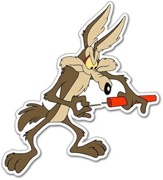 Muurversieringen, stickers Wile E Coyote HELP Precision Cut Decal Huis ...