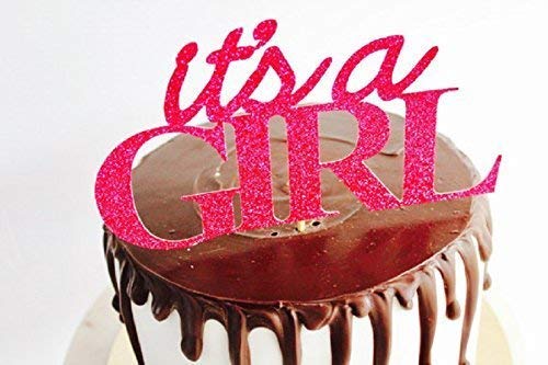 Its A Girl Pink Glitter Cake Topper Girl Cake Topper | Desertcart Kenya