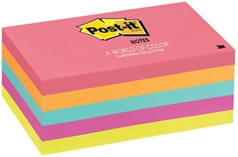 Amazon.com: Post-it 6555PK Post-it Notes, 3-Inch x5-Inch, 5/PK, 100 Sh ...