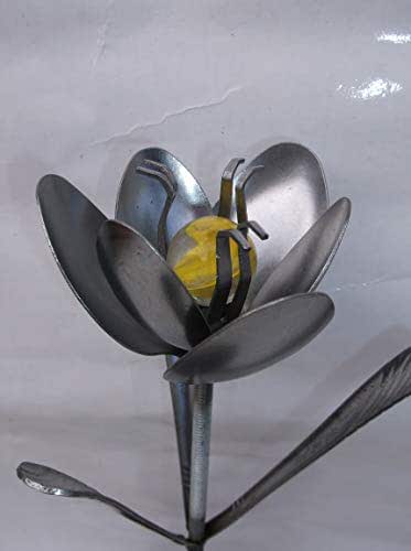 Amazon.com: Yellow Tulip, Metal Art Tulip, Recycled Silverware Flower ...