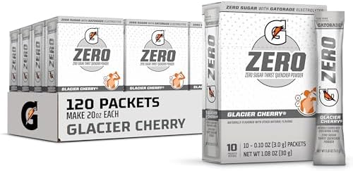 Gatorade G Zero Powder, Glacier Cherry, 0.10oz Packets (120 Pack) price ...