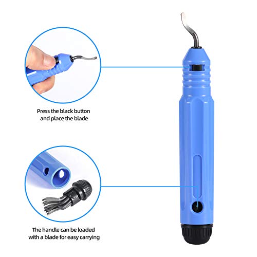 QXUJI Deburring Tool Kit, Metal Deburring Cutters Set, Anti-Slip Handle ...