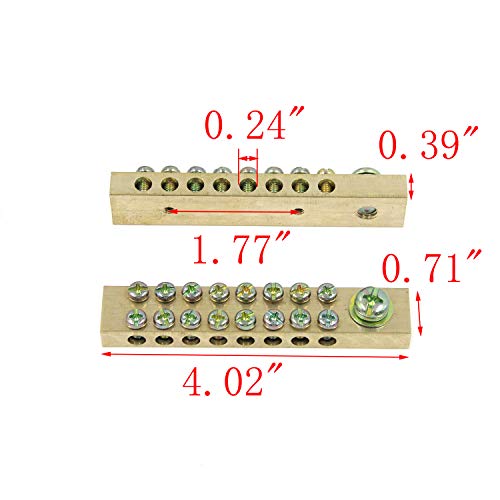 Brass Grounding Block MY MIRONEY 8-Position Brass Terminal Bus Bar ...