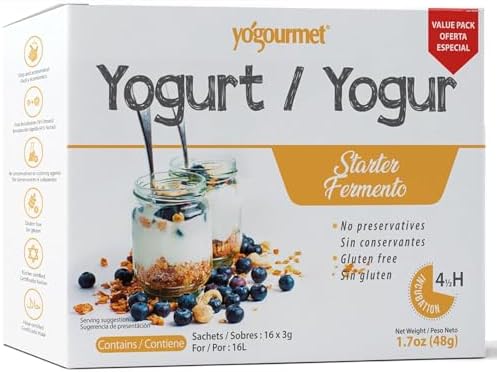 Yogourmet Yogurt Starter (16 Pack) - Make Yogurt at Home - Starter ...