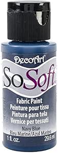 Amazon.com: Navy Blue 1.15oz Bottle So-Soft Fabric Paint By Deco Art