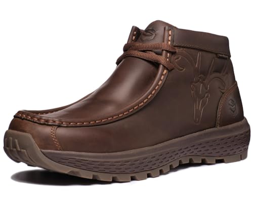 SUREWAY Men's Chukka Boots,Fashion and Comfort Driving Shoes, Leather ...