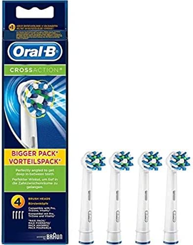 Oral-B Cross Action Electric Toothbrush Head with CleanMaximiser Technology, Angled Bristles for ...